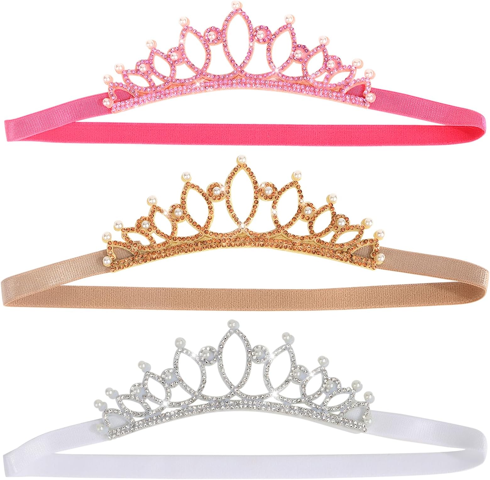 Amazon.com : Huachi Girls Princess Tiara Crown Headbands Cute Tulle Bow ...