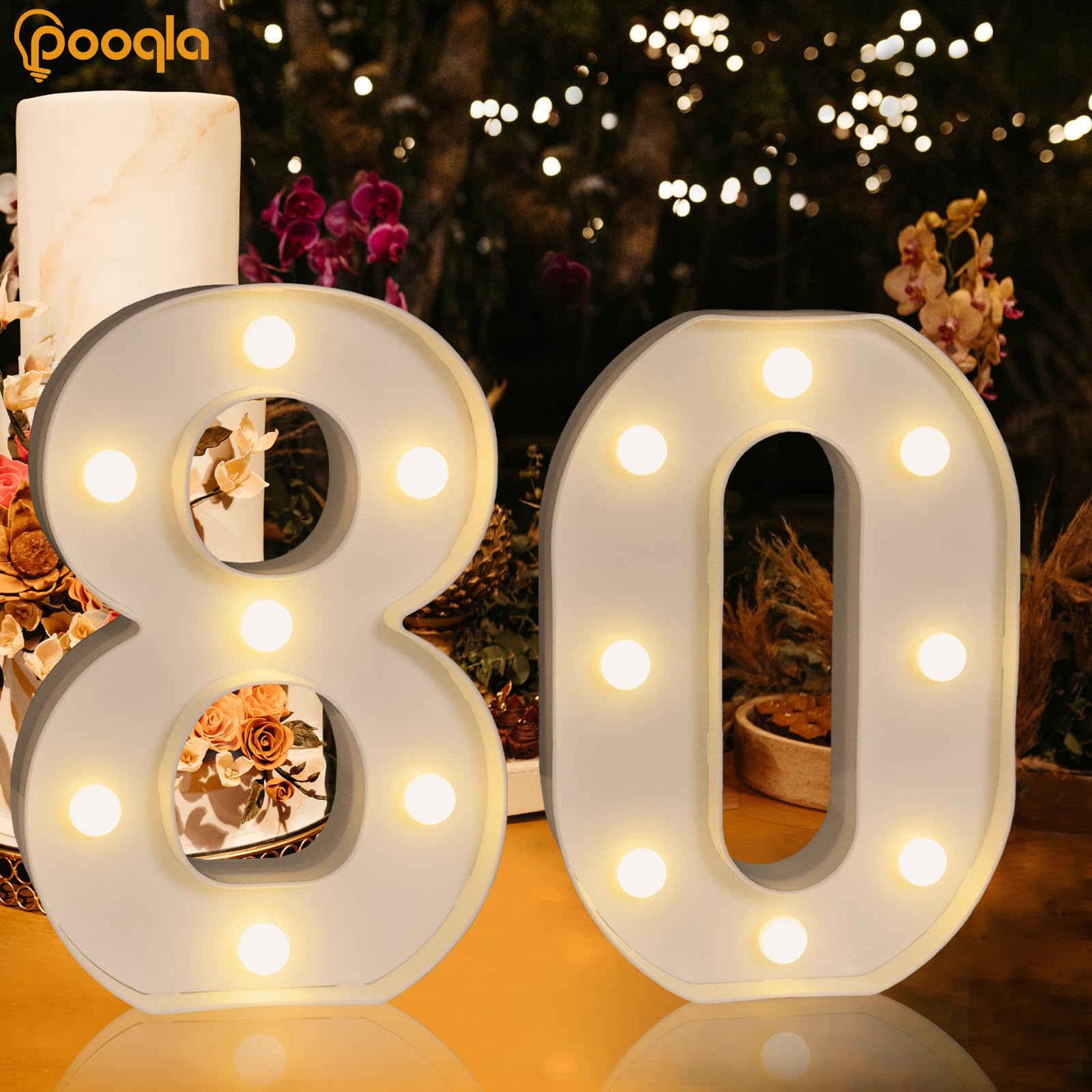 Snapklik.com : Pooqla Decorative LED Light Up Number Letters, White ...