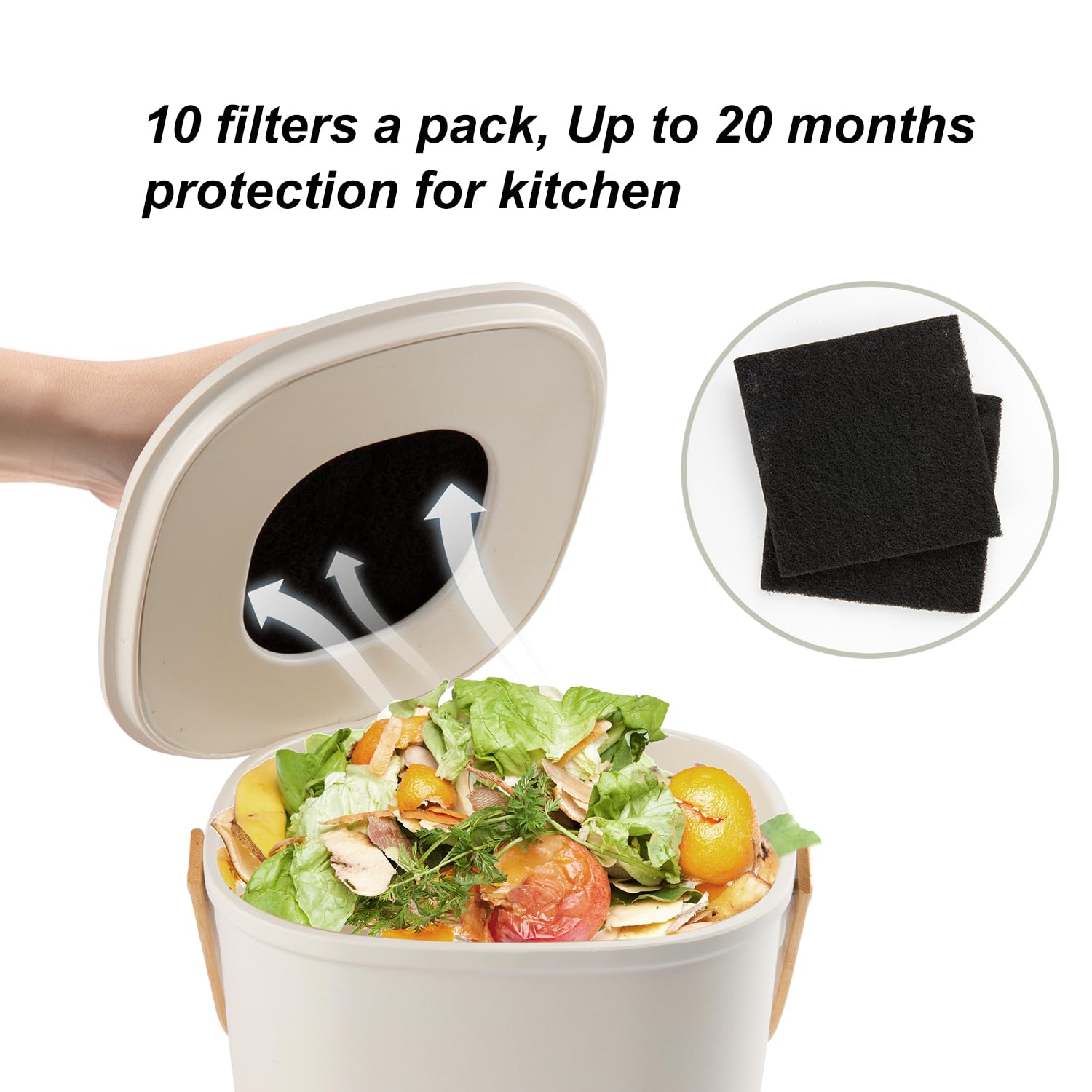 Snapklik.com : 10 Pack - Universal Square Charcoal Filters For Compost ...