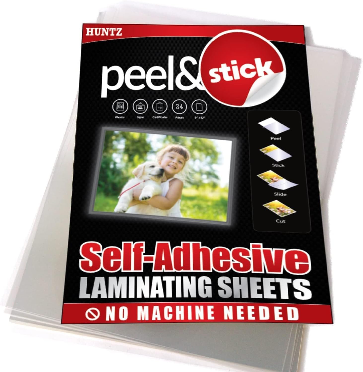 Amazon.com : Pack of 24, Self-Adhesive Laminating Sheets, Clear Letter ...