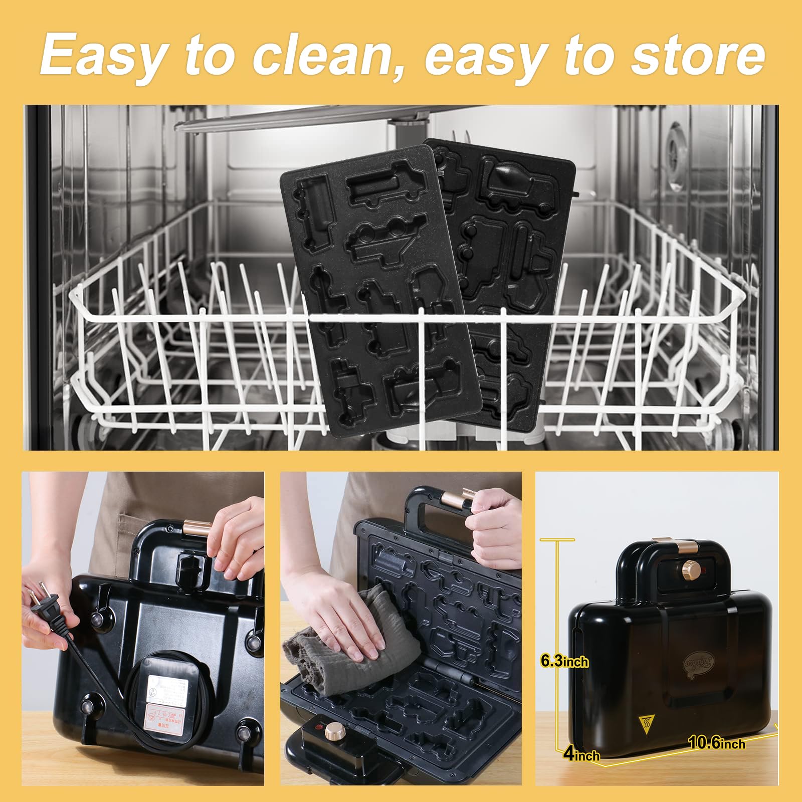 Snapklik.com : Mini Waffle Maker For Kids- Car And Truck Waffle Maker