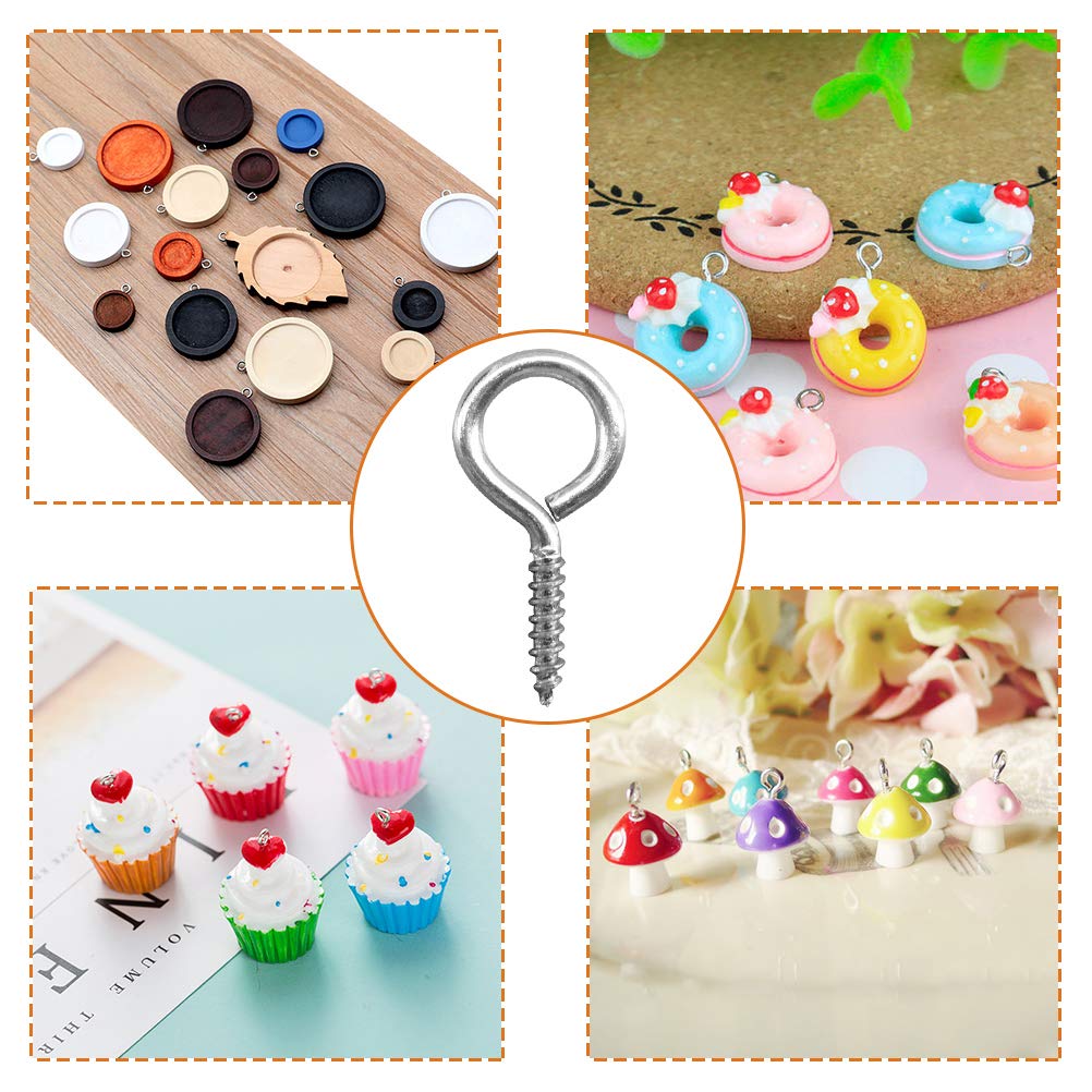 Snapklik.com : 500Pcs Screw Eyes Pins,5 X 10mm Eye Shape Screw Hooks ...