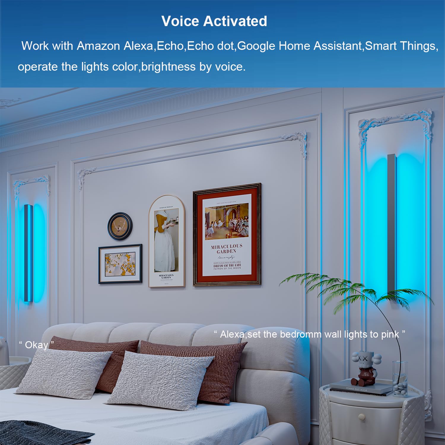 Smart Wall Sconces Lighting Indoor RGB LED Wall Lights Fixture ...