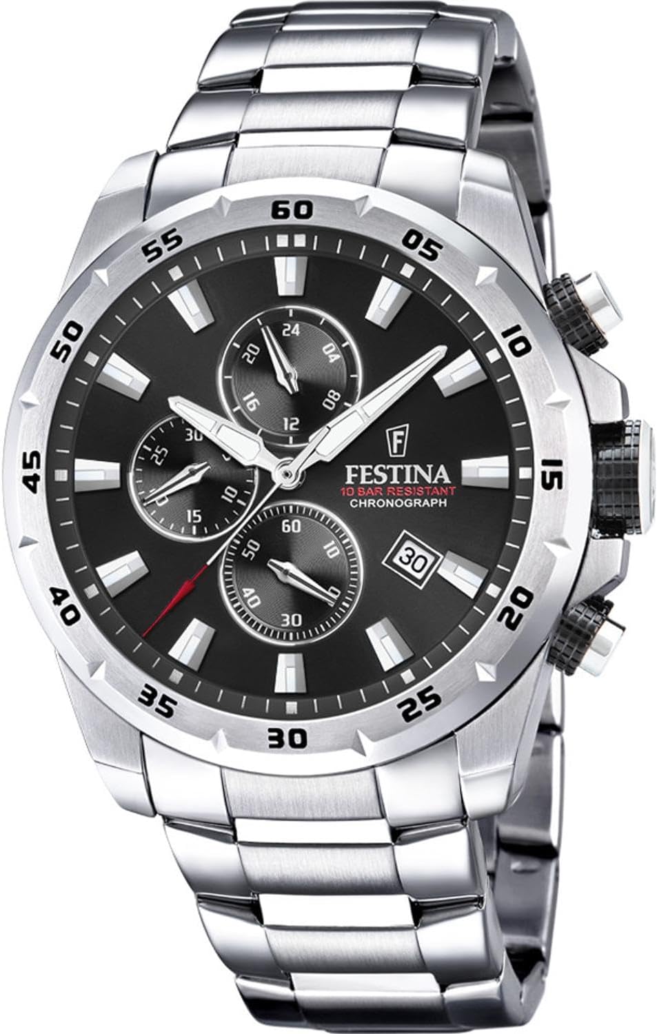 Festina Uhr Für Herren F16576/1 Outlet Silber Edelstahl Case ...