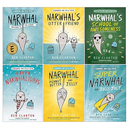 Narwhal and Jelly Series 6 Books Collection Set By Ben Clanton(Otter ...