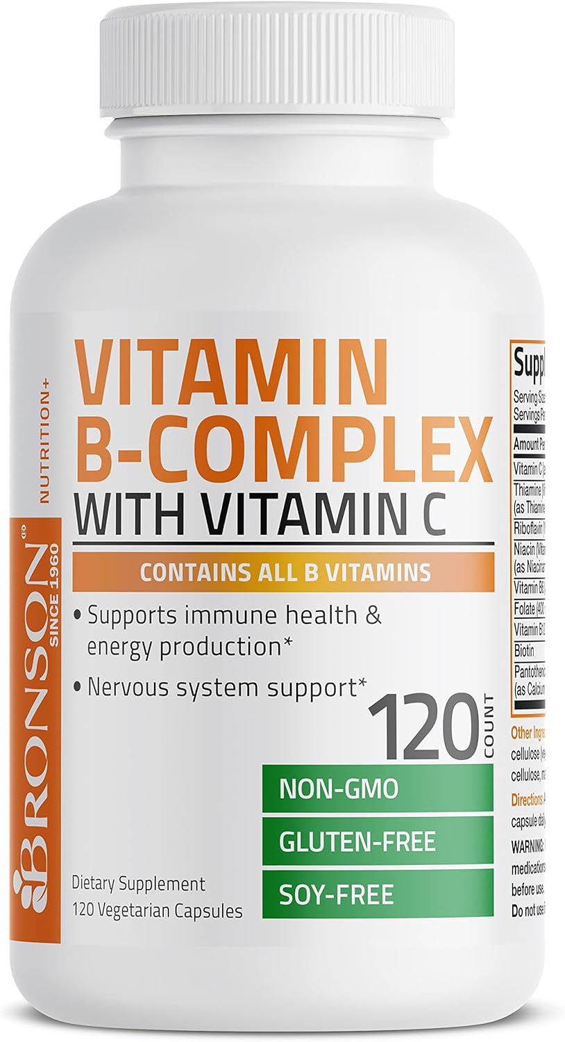 Amazon.com: Bronson Vitamin B Complex with Vitamin C - Immune Health ...
