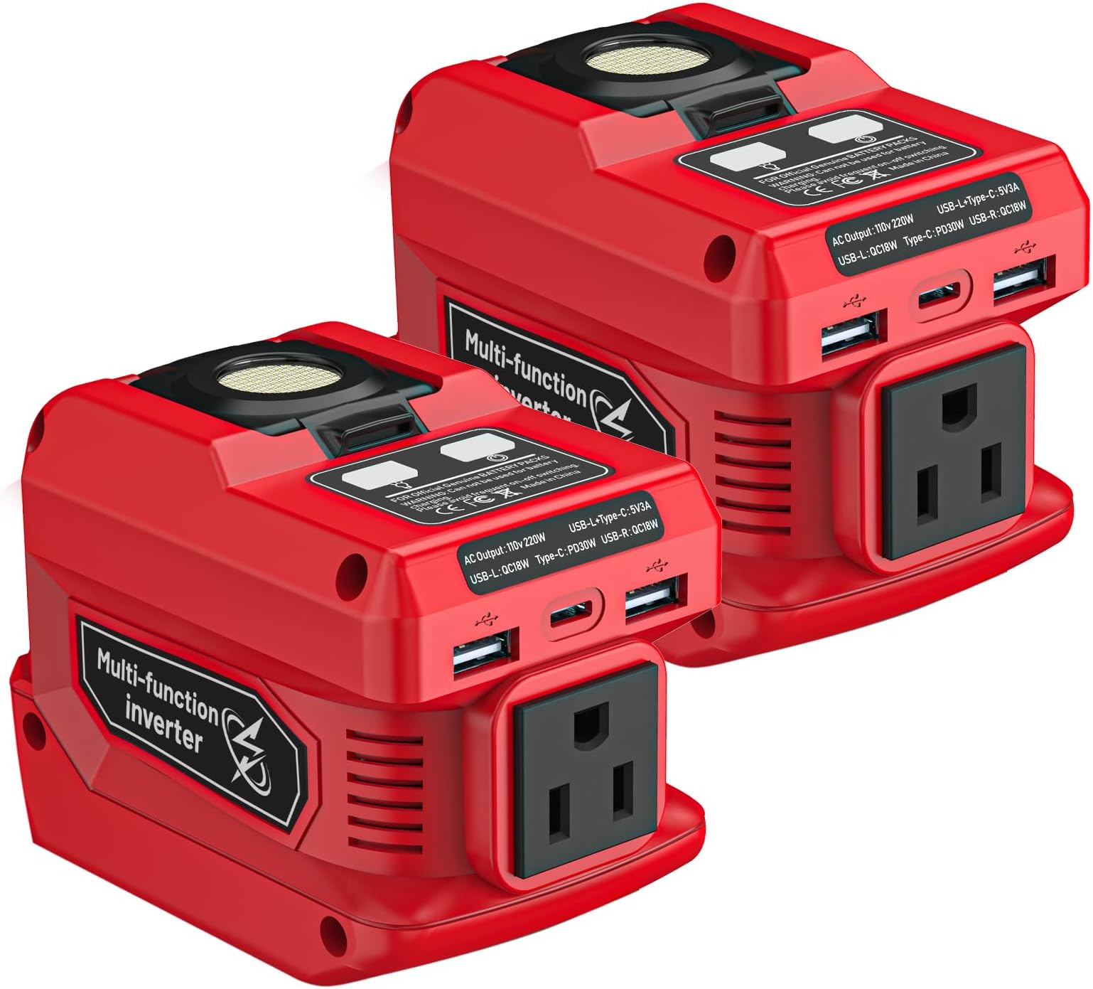 Amazon.com: 220W Power Inverter Compatible with Milwaukee 18V Battery ...
