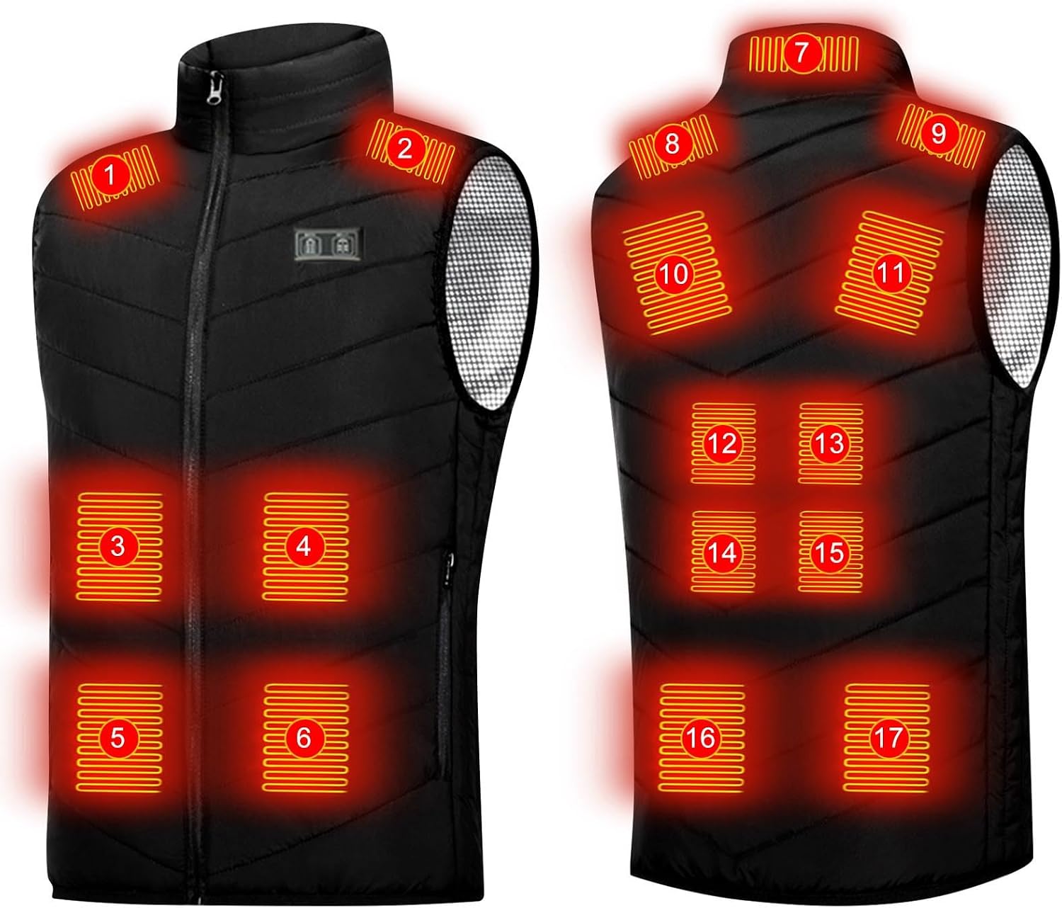Amazon.com: Astreeas Heated Vest Multiple Heating Zones 360° Warm Vests ...