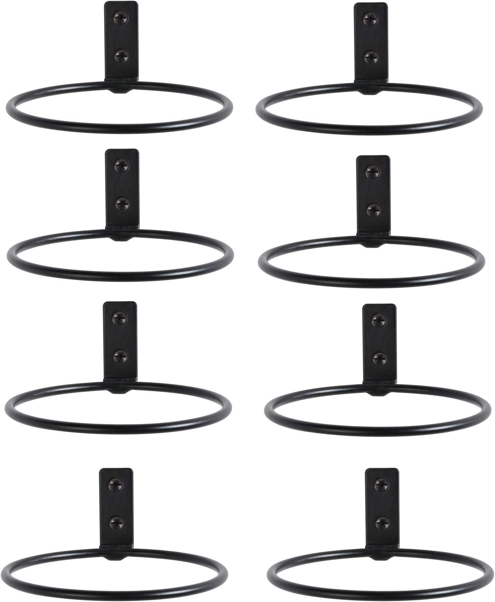 NAYAB Iron Wall Mounted Pot Ring Planter Hanger Stand, Black, 5.5 inch ...