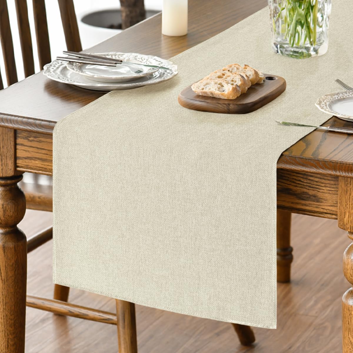 Wracra Cotton Hessian Table Runner Braided Farmhouse Style Jute Table ...