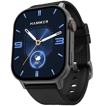 HAMMER Arctic 2.04" Super AMOLED Smart Watch, Metallic Build, BT ...