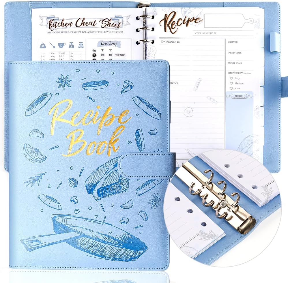 Amazon.com: AISBUGUR Recipe Book, Blank Recipe Book to Write in Your ...