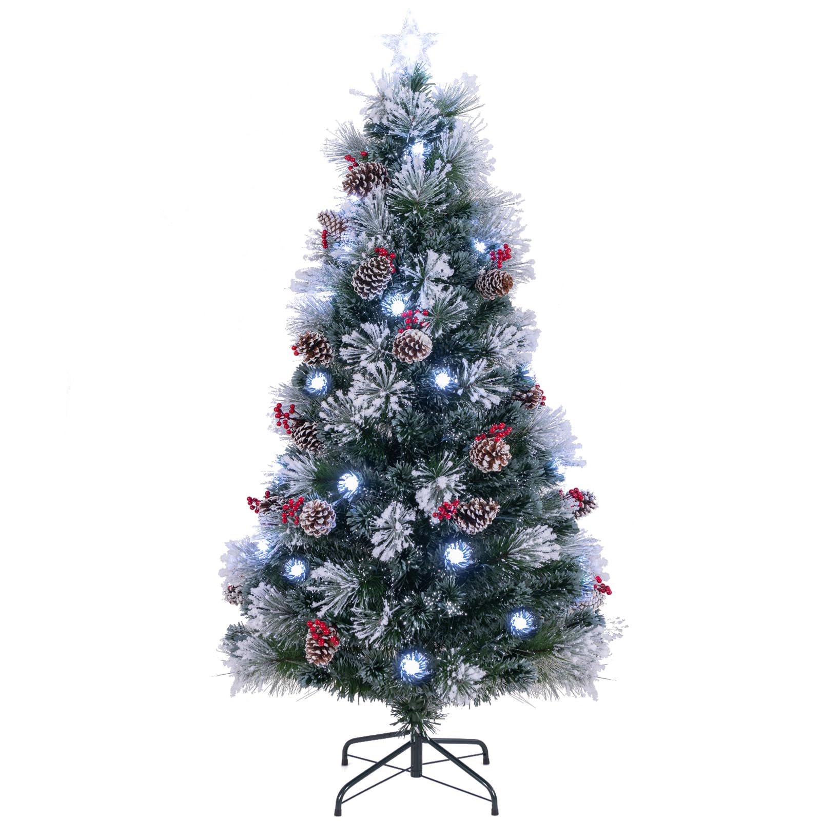 Amazon.com: Goplus 6ft Pre-lit Fiber Optic Christmas Tree, Artificial ...