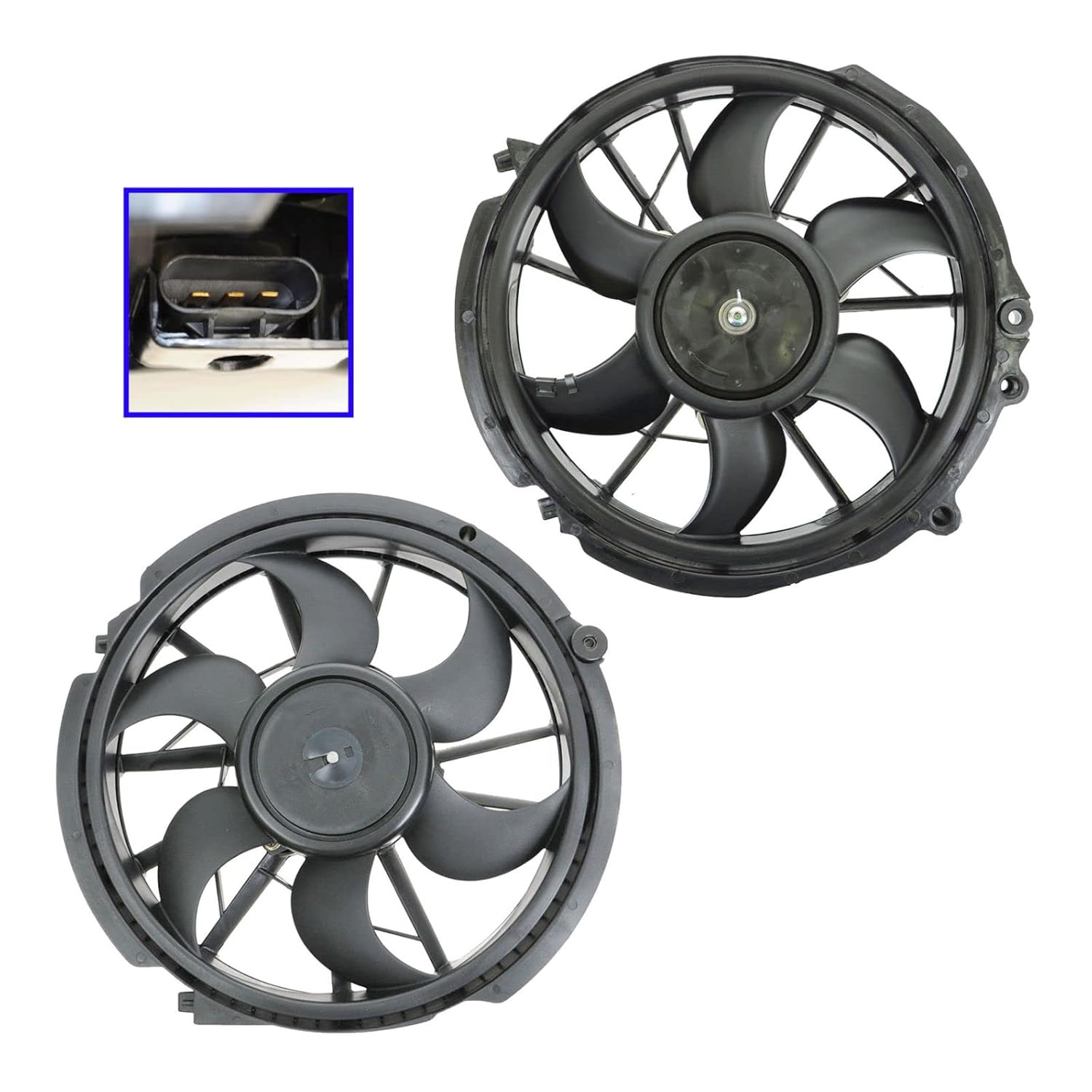 Amazon.com: Radiator & AC Condenser Cooling Fan Assembly Pair for Ford ...