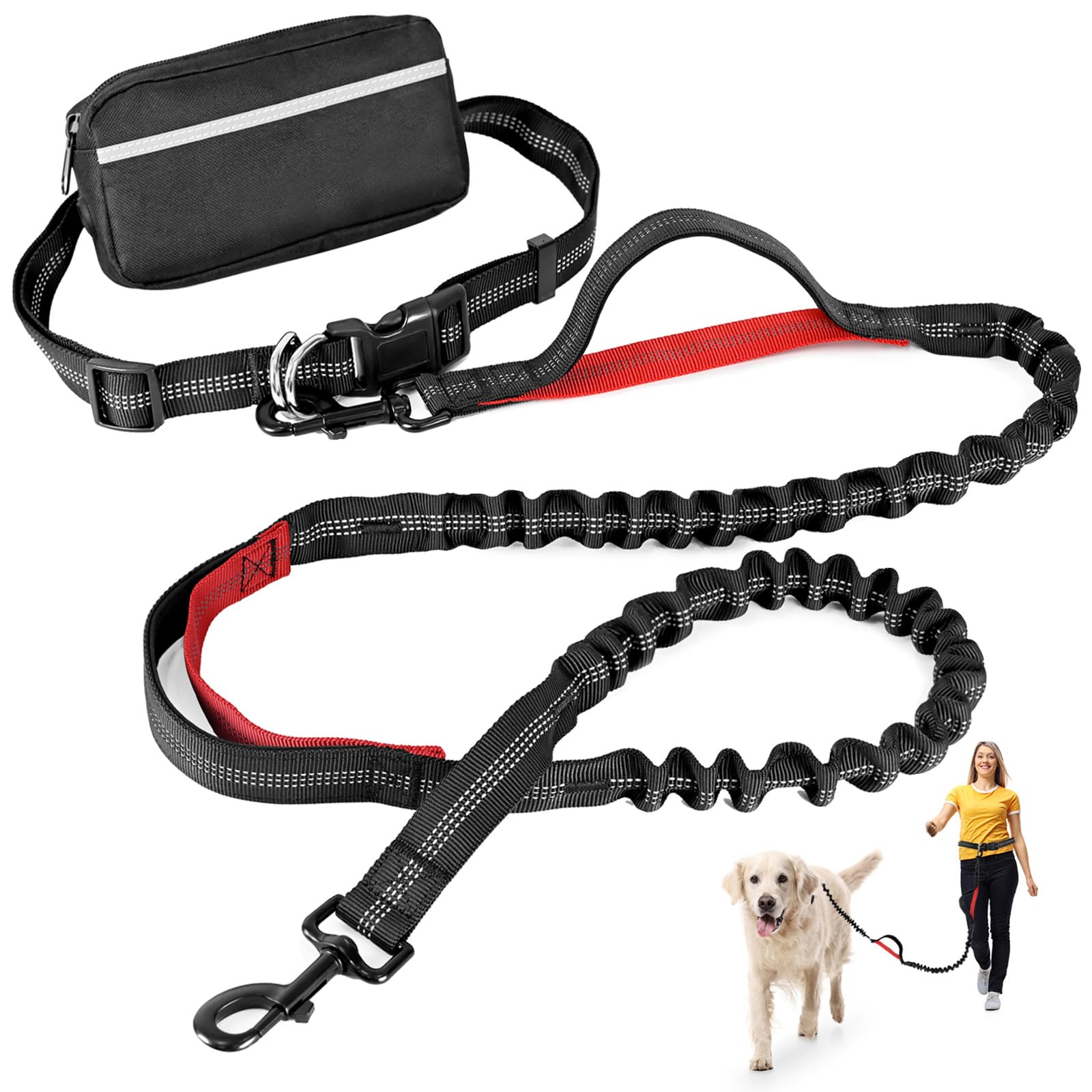 Amazon.com : Petstars Hands Free Dog Leash with Zipper Pouch ...