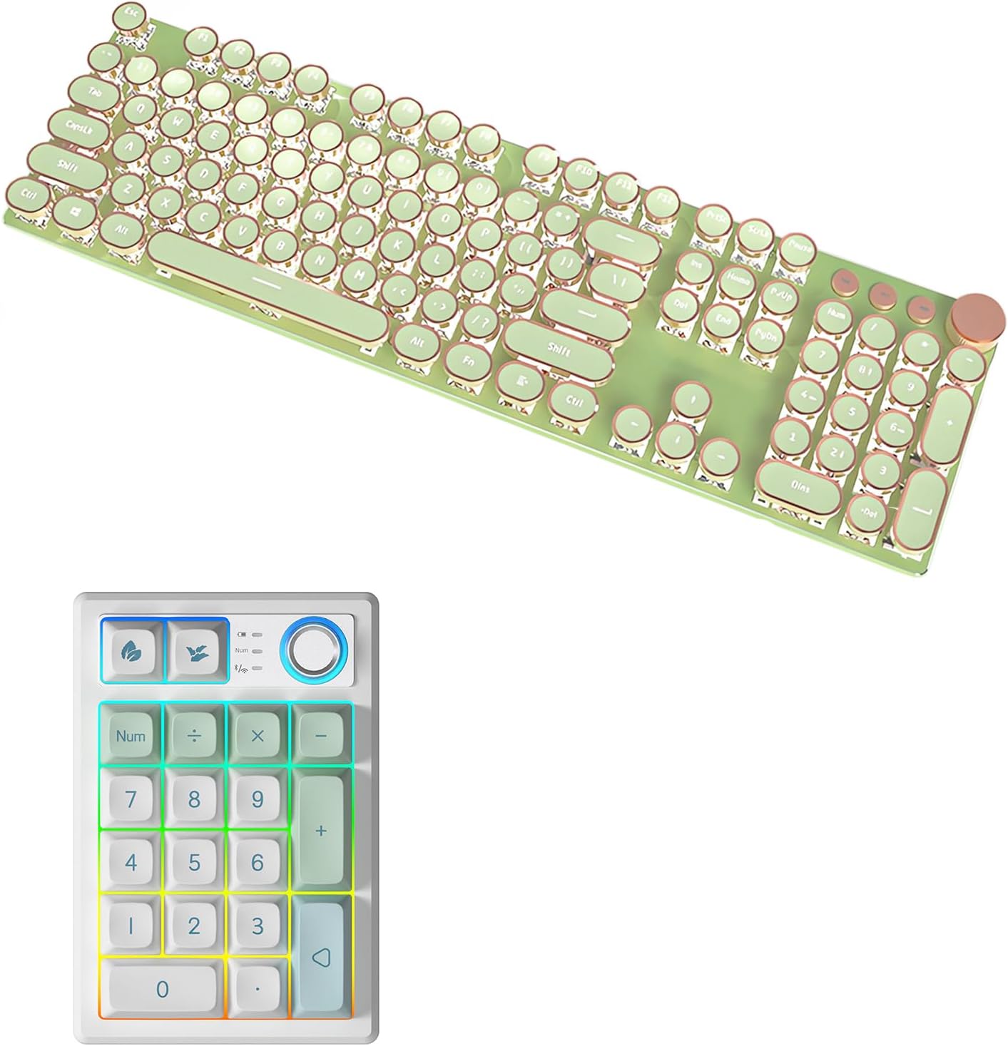 Amazon.com: TISHLED Typewriter Style Mechanical Gaming Keyboard with ...