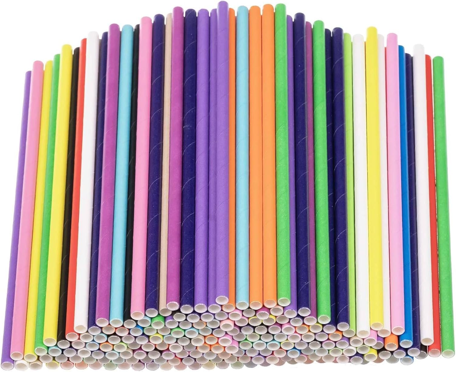 dhaikkkd 200 Colorful Straws Paper 100% Biodegradable Straws Nature ...