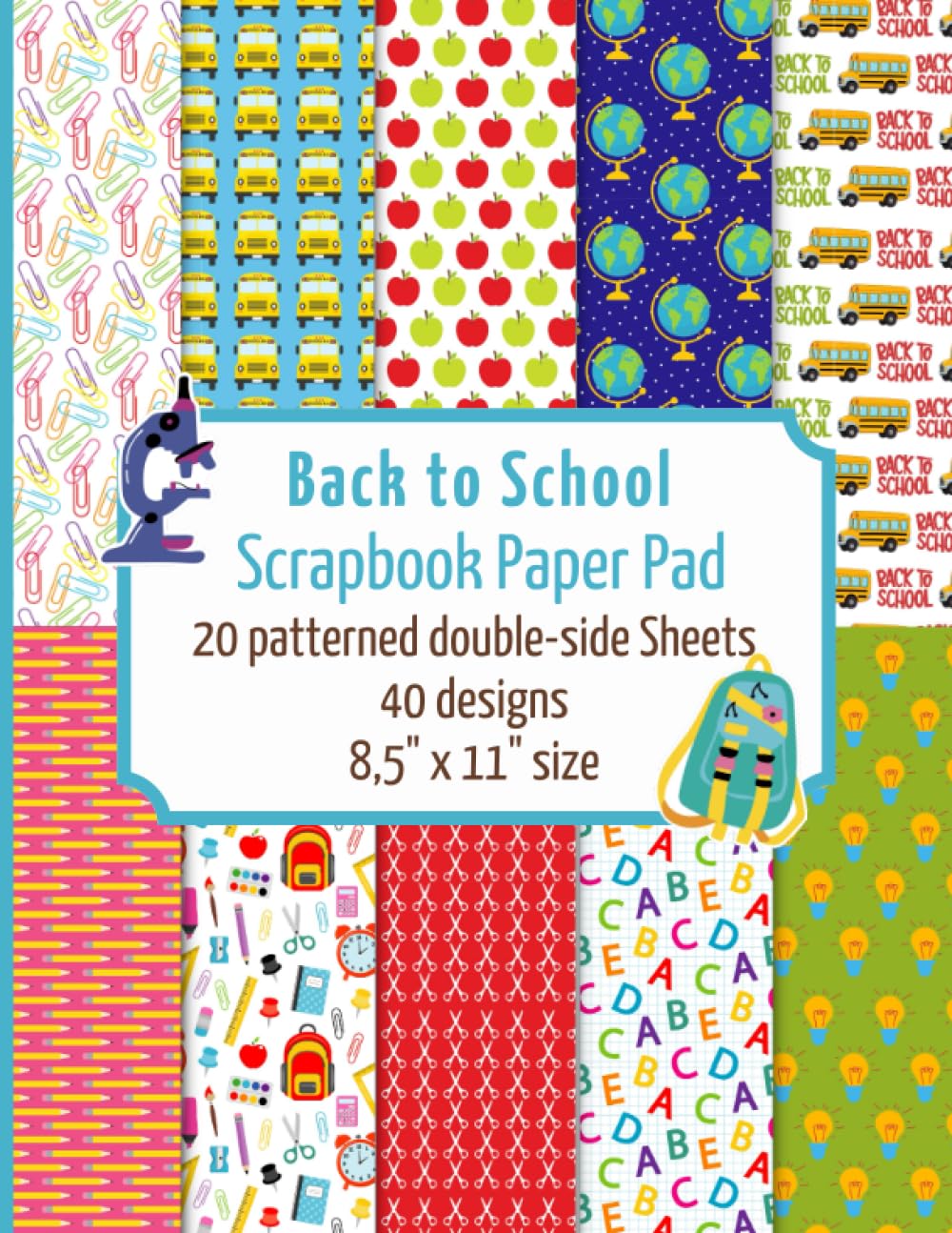 Amazon.com: Back to school scrapbook paper pad: 20 double sided ...
