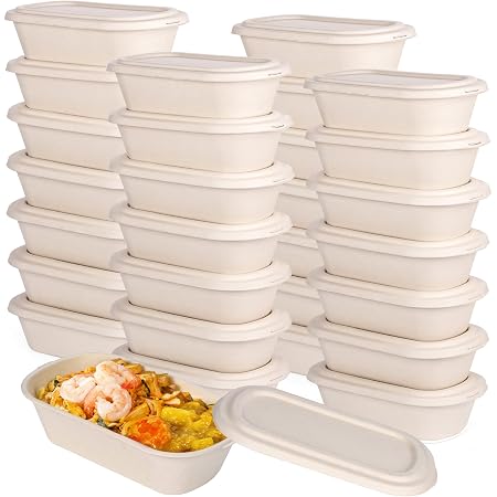 Amazon.com: Compostable Meal Prep Containers - Disposable Food Storage ...
