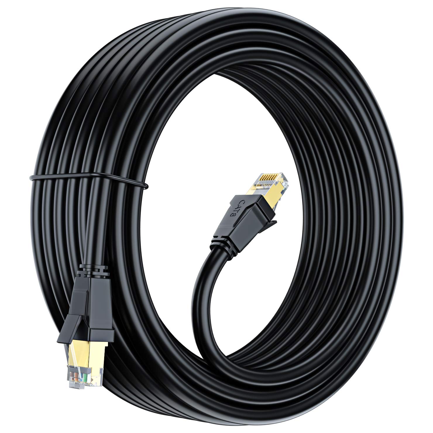 Amazon.com: Cat 8 Ethernet Cable 50 ft, Ethernet Cable with Gold-Plated ...