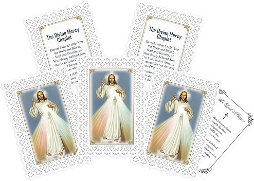 Amazon.com : Chaplet of Divine Mercy Card - Laminated Lace Style Divine ...