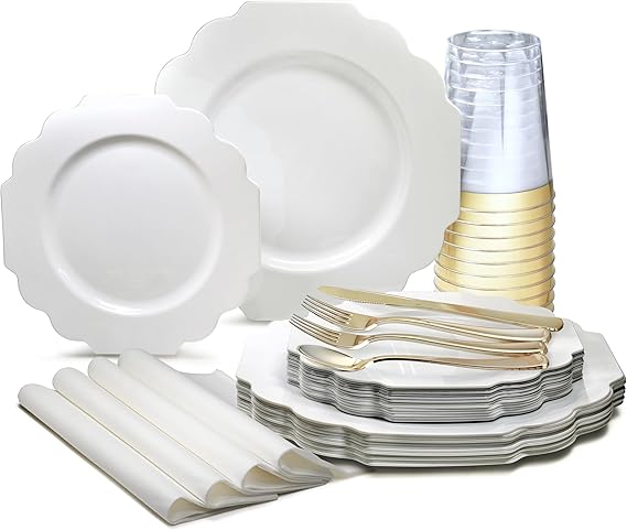 Amazon.com: " OCCASIONS " 200 Piece set (25 Guests)-Wedding Plastic ...