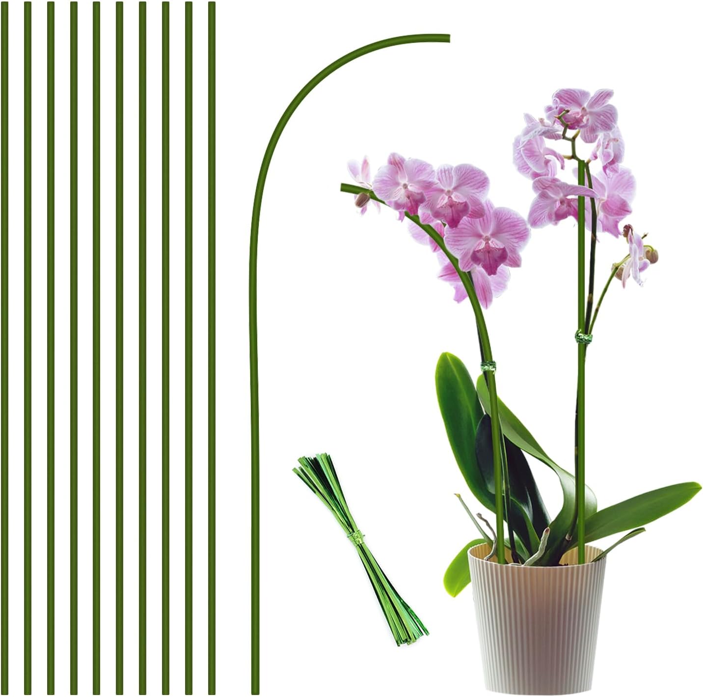 Amazon.com : 10Pcs Plant Stakes,Plant Sticks,Garden Green Bendable ...