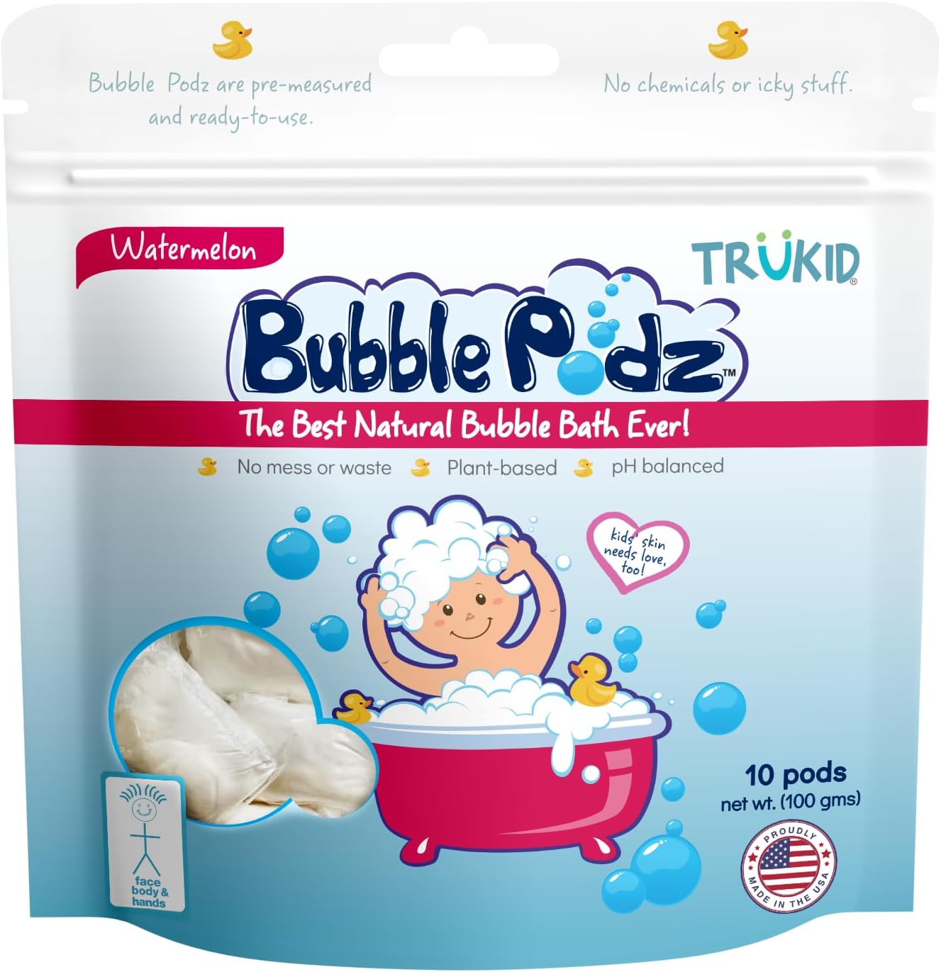 Amazon.com: TruKid Bubble Podz Bubble Bath for Baby & Kids, Gentle ...