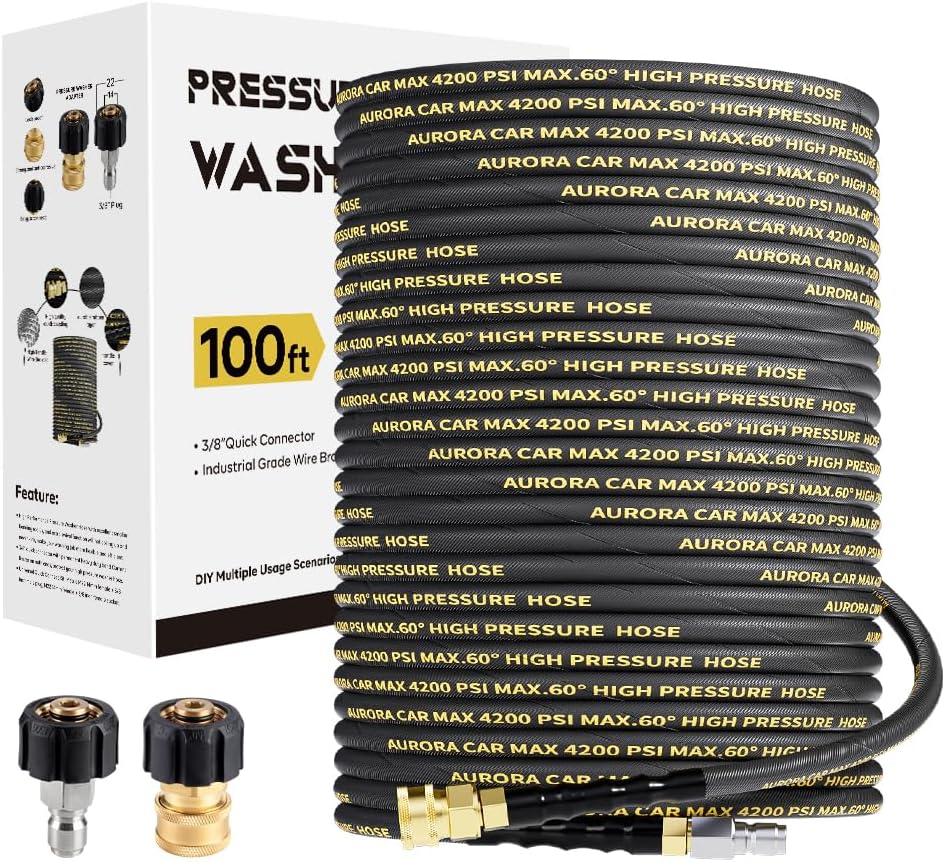 Amazon.com: LIULO TOOL 50 FT Pressure Washer Hose with 3/8" Quick ...