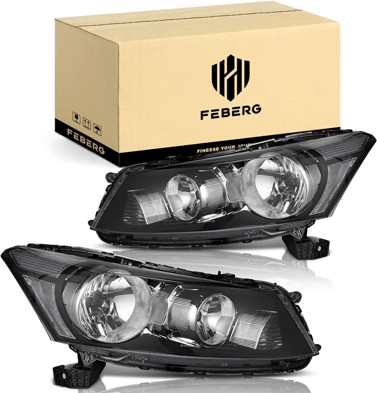 Amazon.com: FEBERG Faro delantero antiamarilleo estilo OE para Honda ...