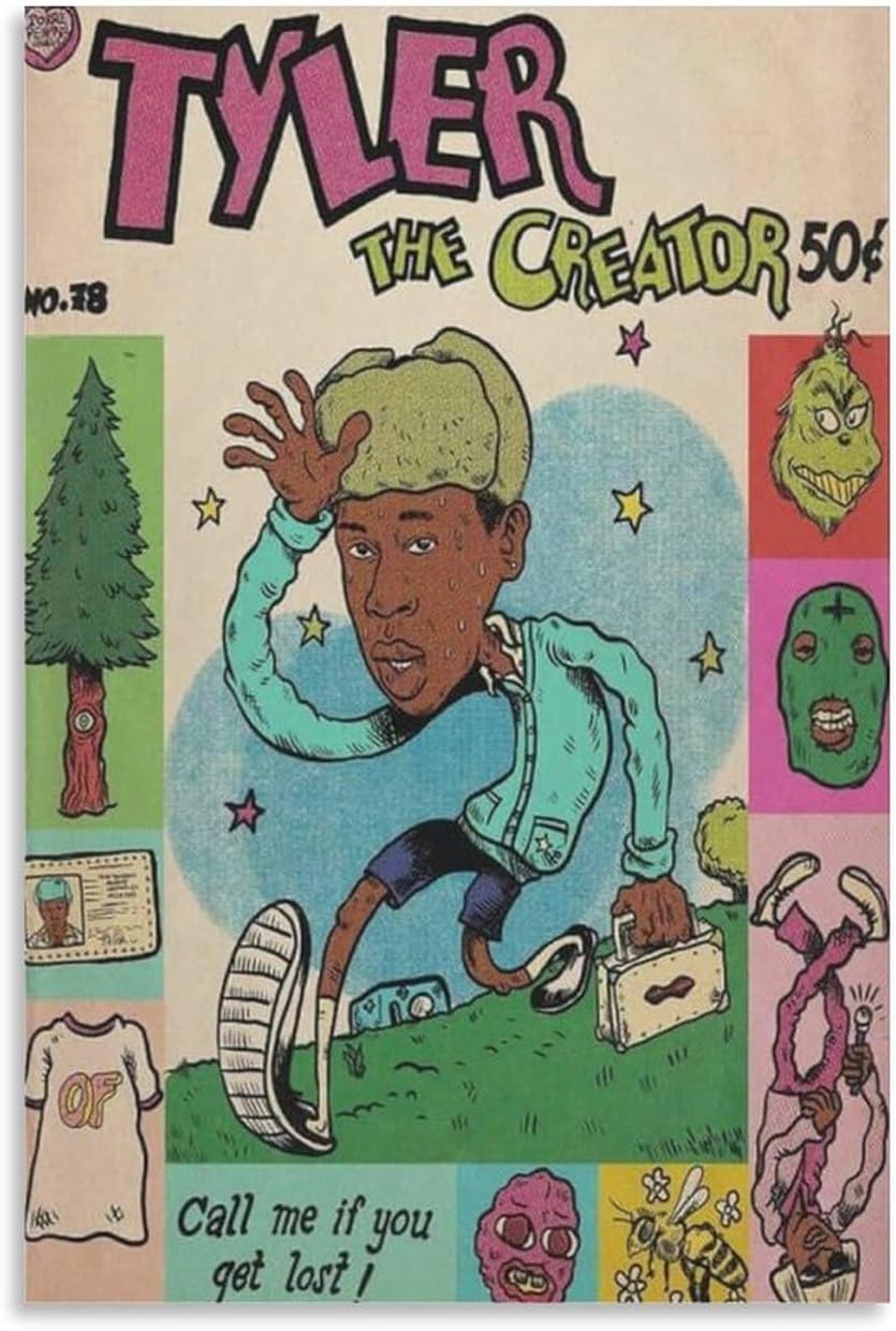 Amazon.com: Tyler Poster The Creator Comic Music Vintage Album Poster ...
