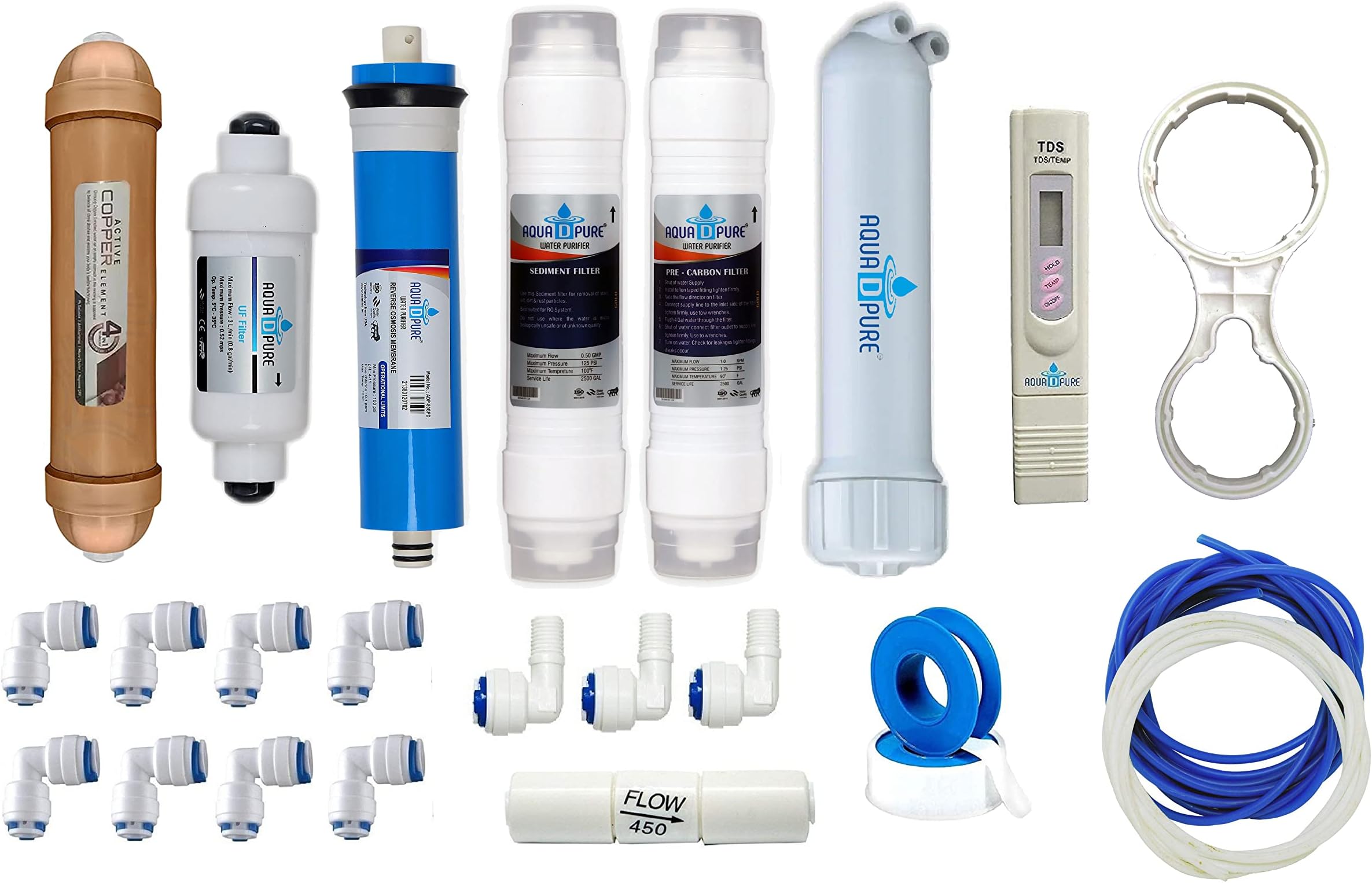 AQUA D PURE Complete RO Service Kit with 4 in 1 Copper Filter Cartridge ...