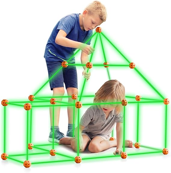 VEVOR Fort Building Kit for Kids, 85PCS Glow in The Dark STEM Building ...