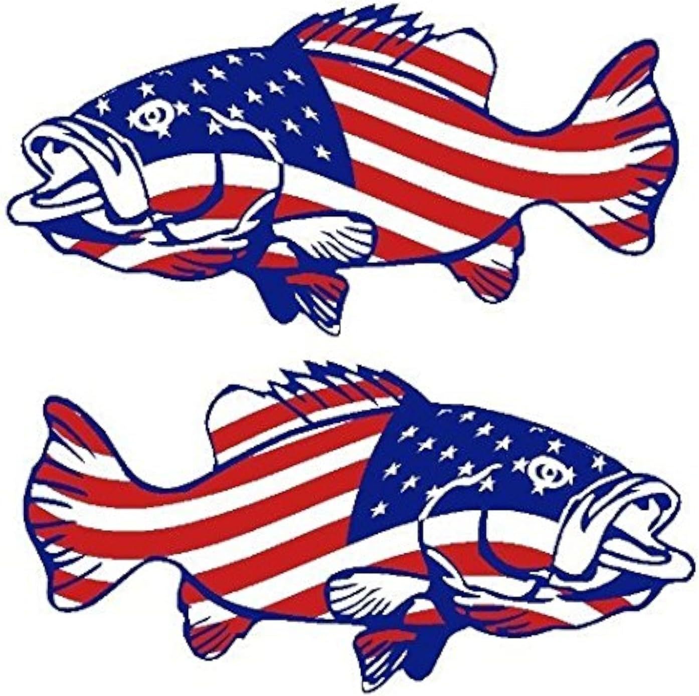 Amazon.com: 2 PCS American Flag Bass Fish Stickers – Waterproof Vinyl ...