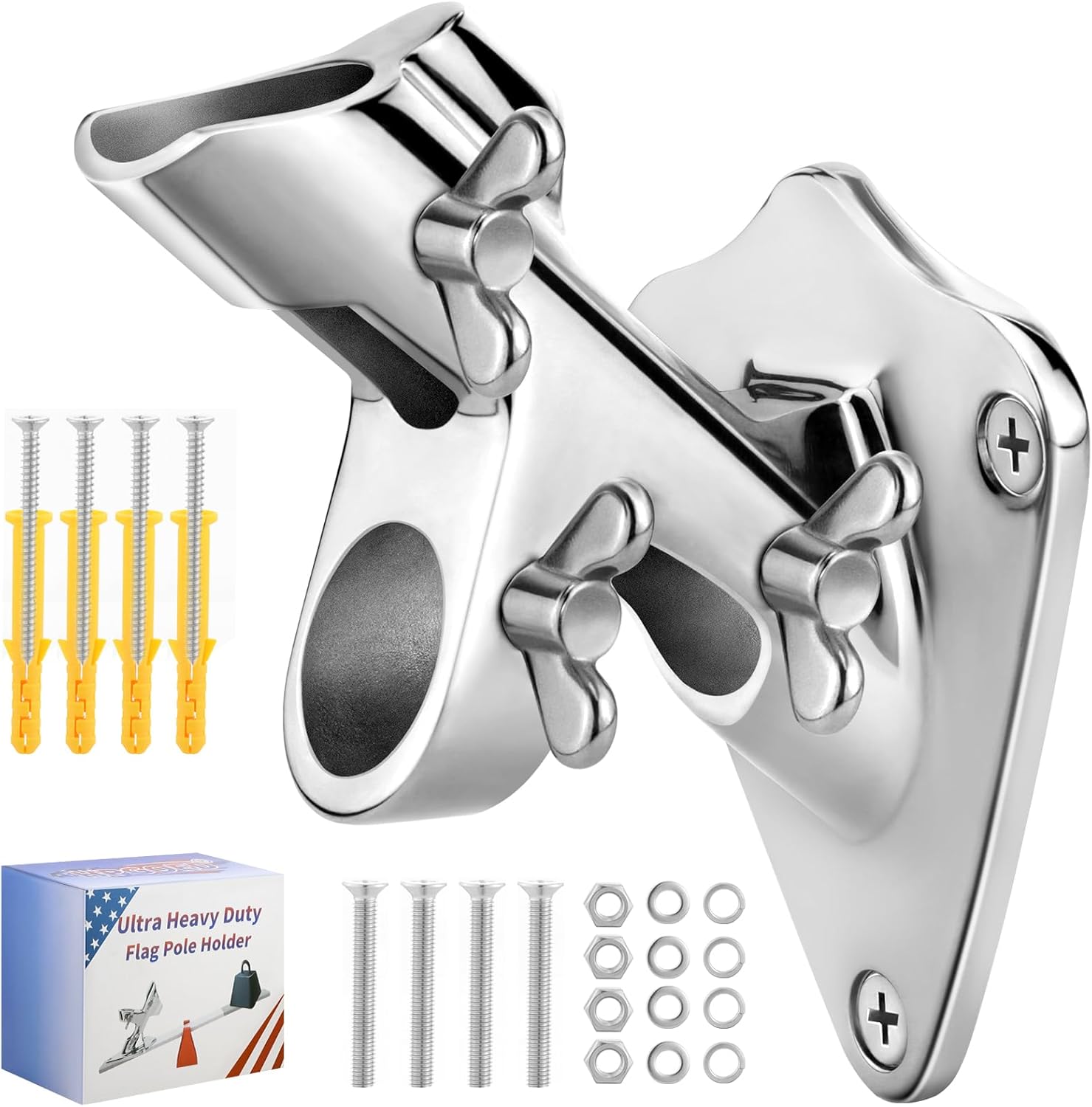 Amazon.com: 316 Stainless Steel Flag Pole Holder, Marine Grade Ultra ...