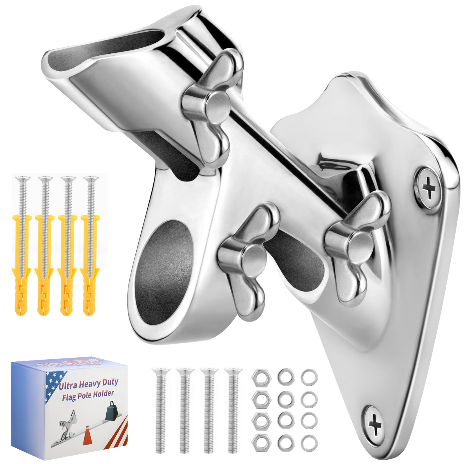 Amazon.com: 316 Stainless Steel Flag Pole Holder, Marine Grade Ultra ...
