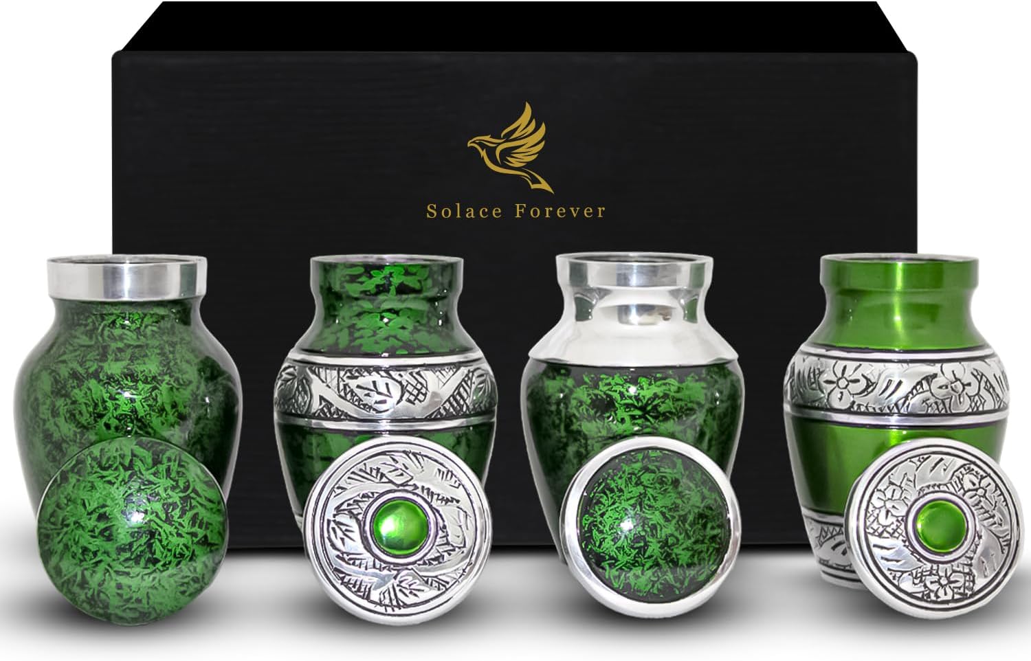 Amazon.com: Green Keepsake Urns - Cremation Urns for Human Ashes Set of ...