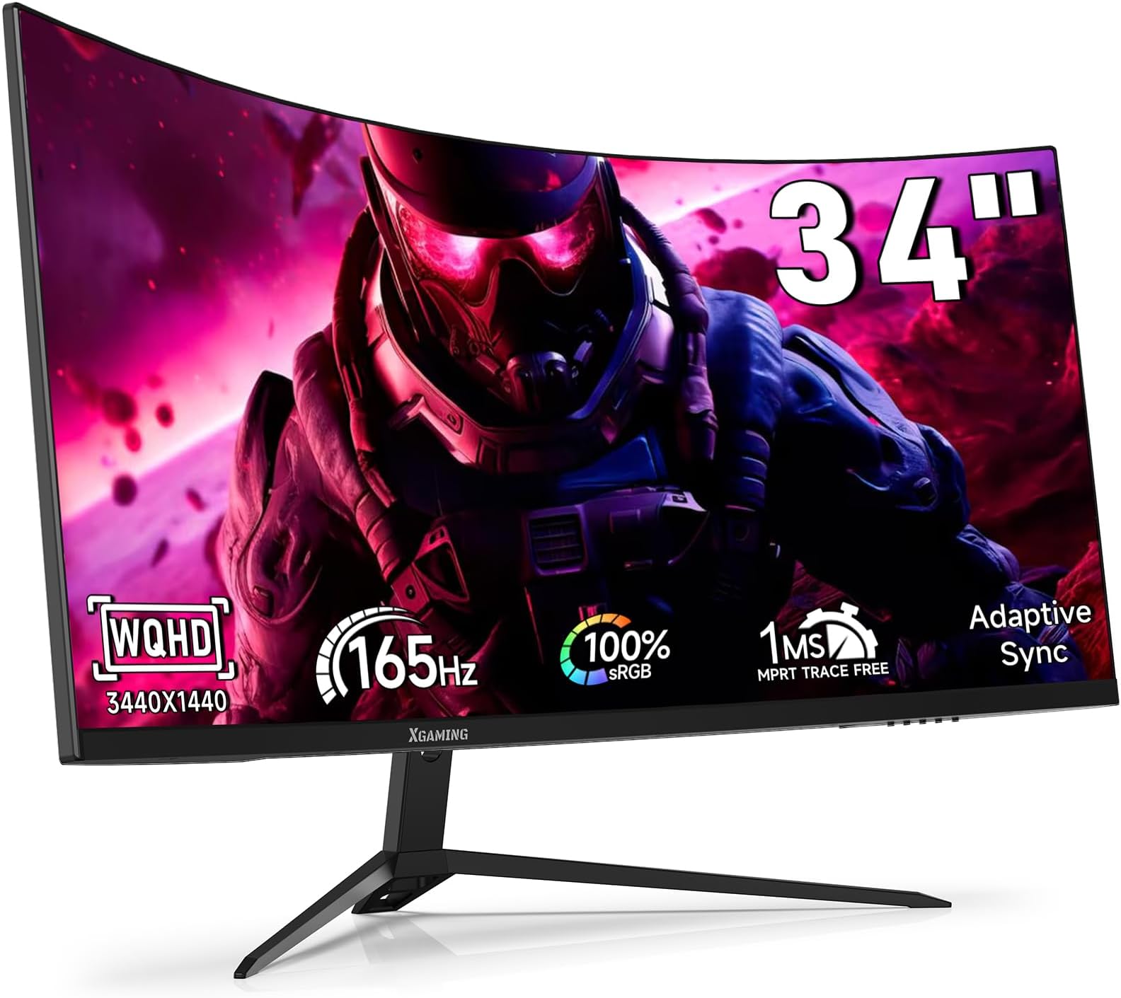 Amazon.com: Gawfolk 34 Inch Ultrawide Curved Gaming Monitor, 1500R PC Screen 165hz UWQHD ...