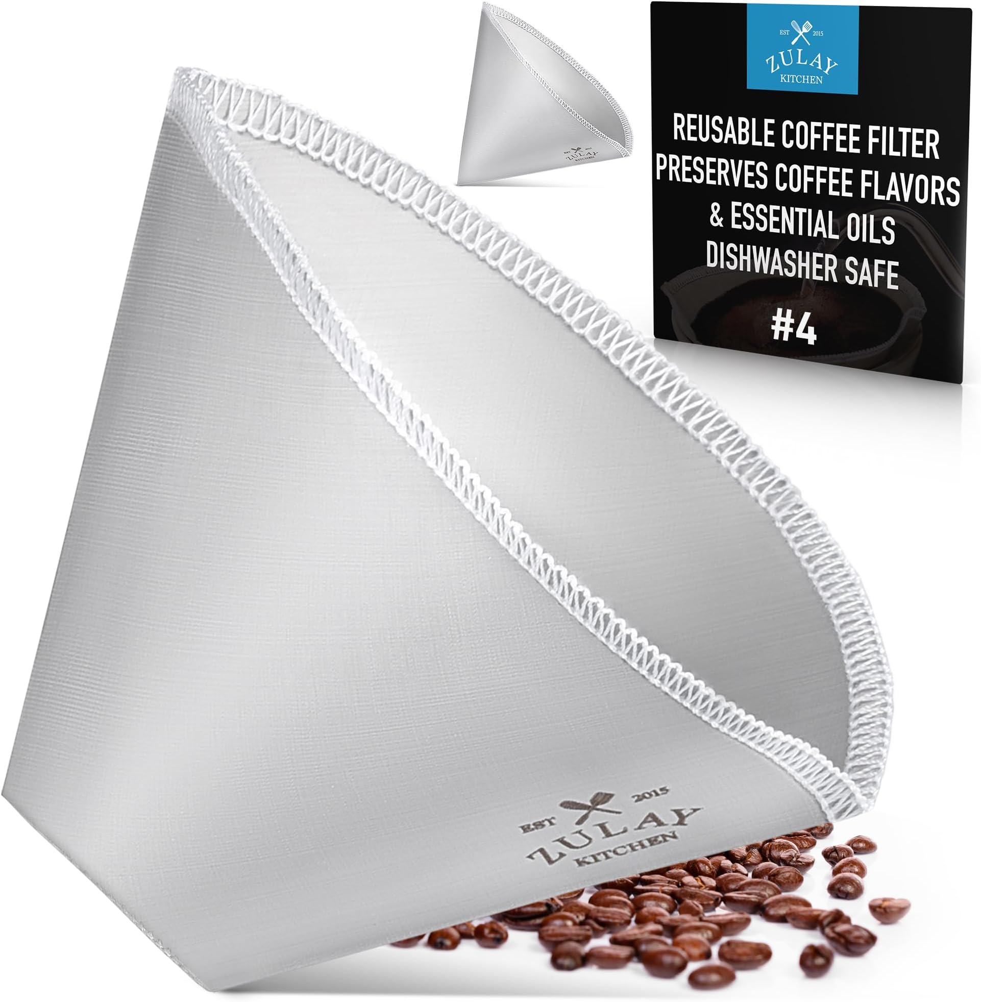 Amazon.com: Zulay Reusable Pour Over Coffee Filter - Flexible Stainless ...