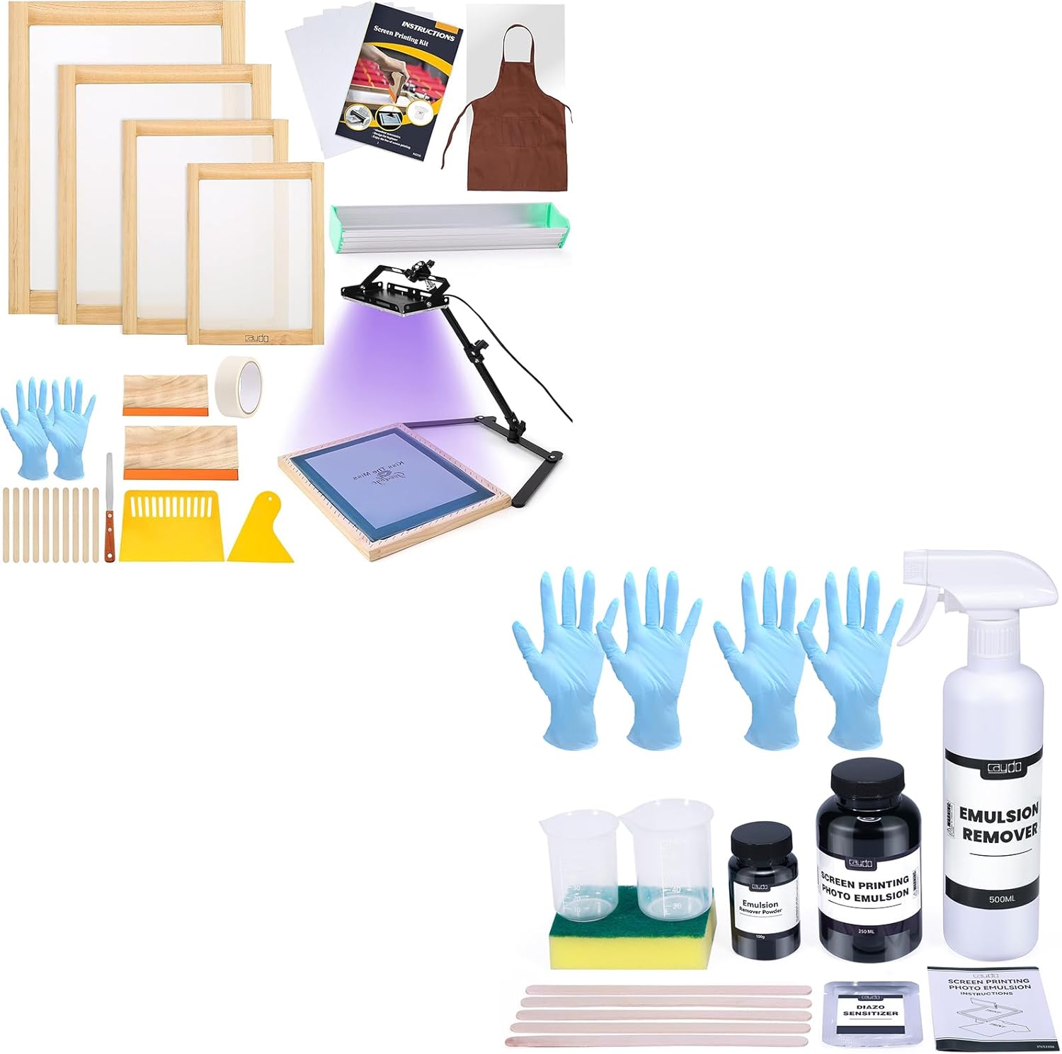 Amazon.com: Caydo 36 Pieces Screen Printing Kit with Screen Printing ...