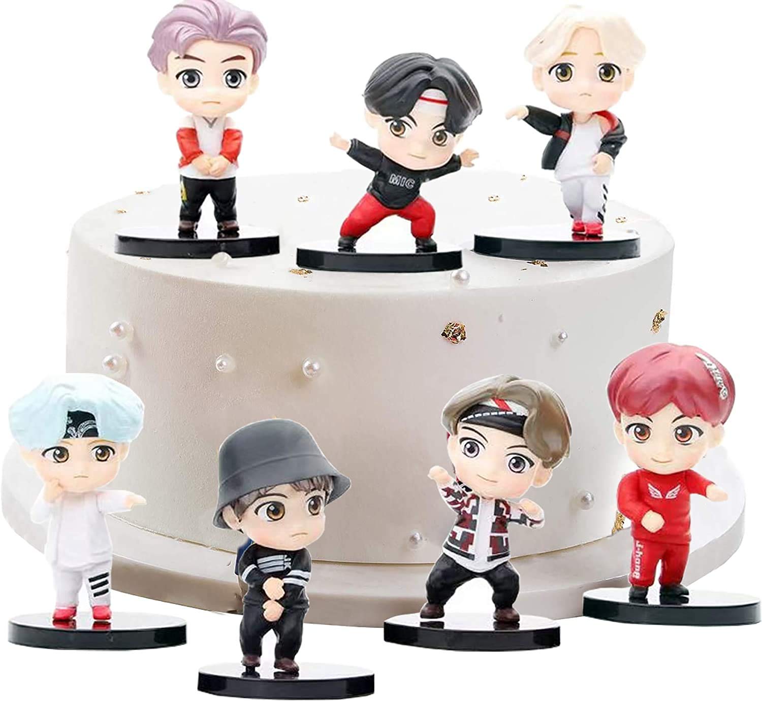 Buy Kinper 7PCS BTS Cake Toppers Standing Position Characters Set of ...