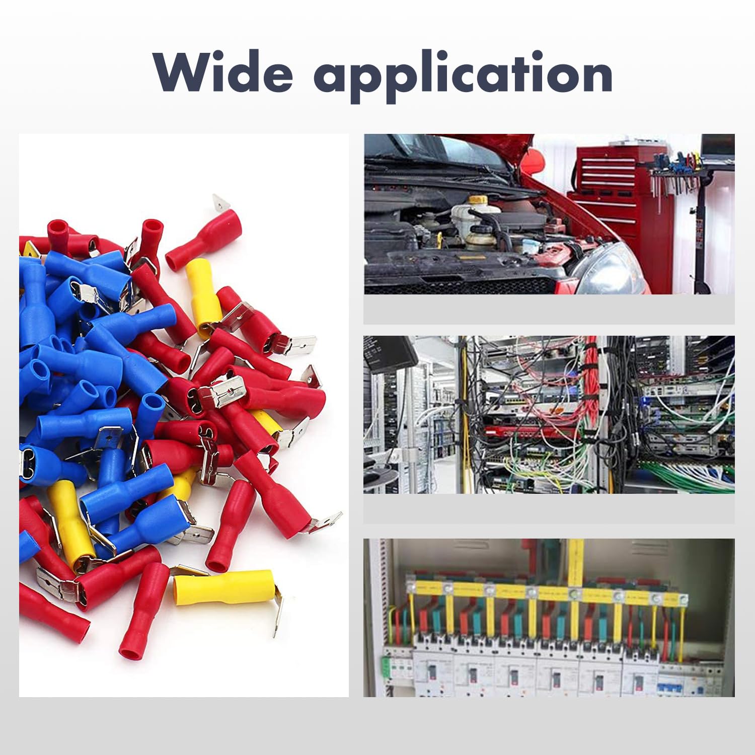 Snapklik.com : Chanzon 50pcs UL Listed Piggyback Connectors Wire Terminal