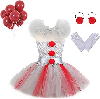 Amazon.com: Edlike Girls Clown Tutu Dress Costume with Balloons and ...