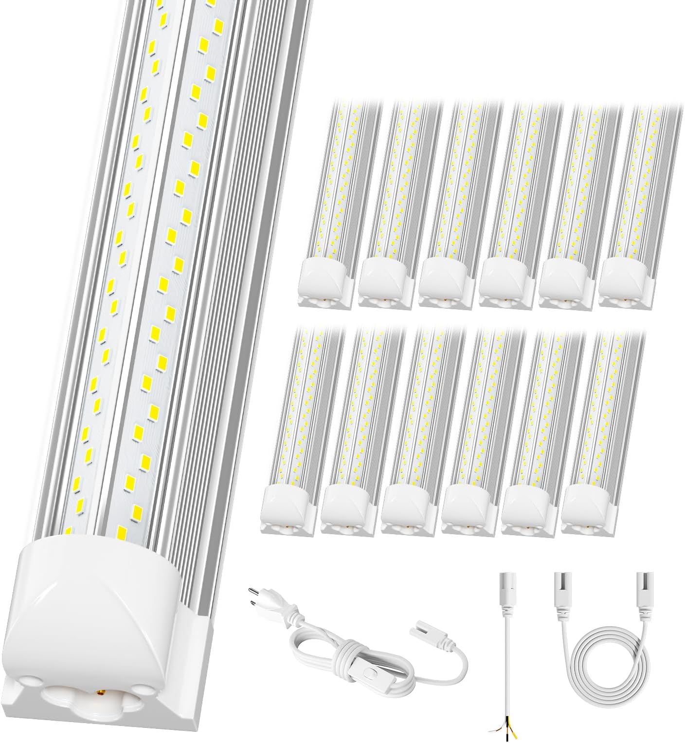 ONLYLUX 8ft LED Shop Light, 8' 100W 6000K (12 Pack), 8 foot led shop ...