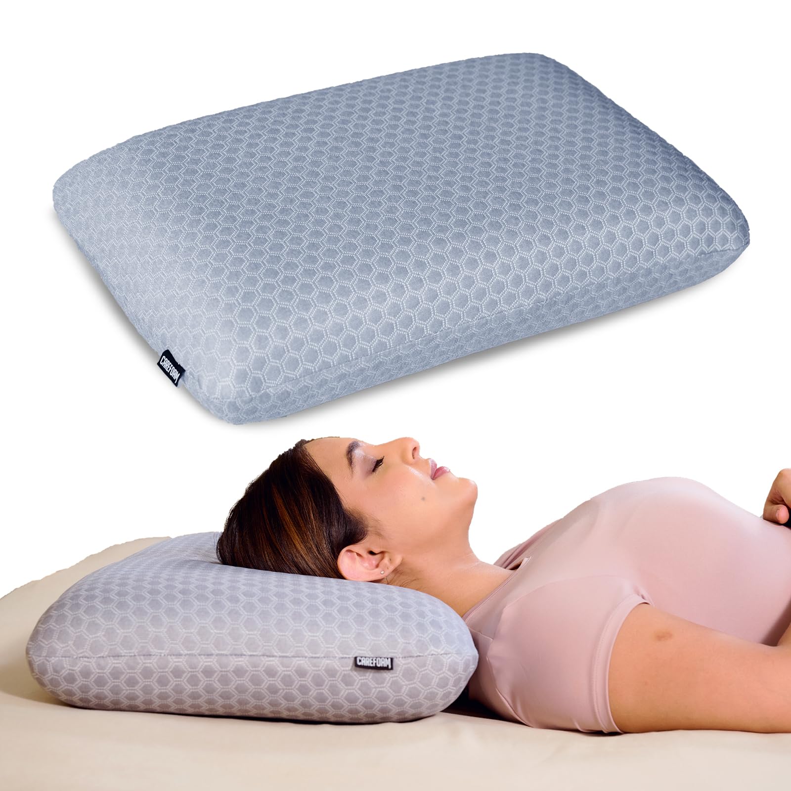 CareFoam Orthopedic Memory Foam Pillow for Comfortable Sleep, Neck ...