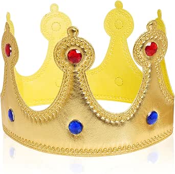 Amazon.com: tiggell King Crown Queen Costume Crown Hat for Royal ...