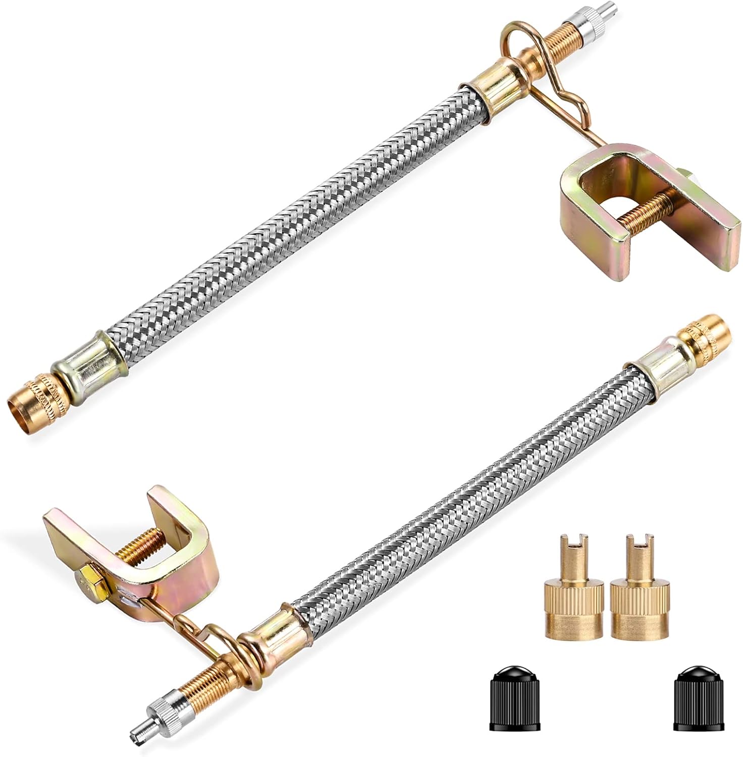 Amazon.com: 2Pcs 7"/180mm Flexible Valve Stem Extenders Stainless Steel ...