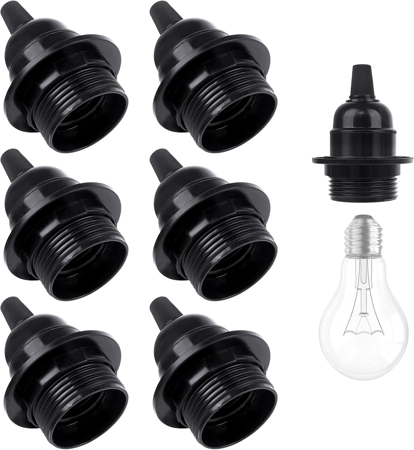 7 PCS E27 Lamp Holder Vintage E27 Bulb Holder Retro ES E27 Light Socket ...