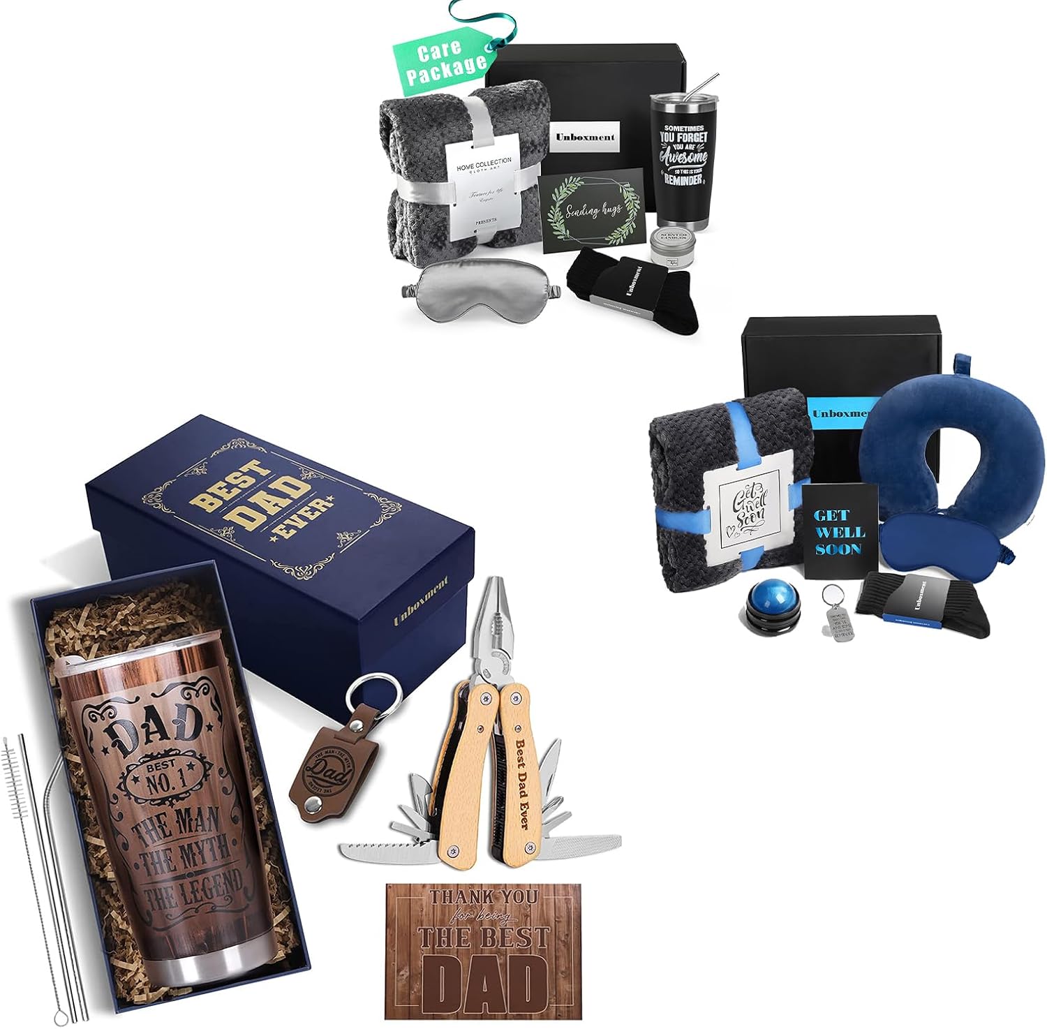 Amazon.com: Unboxment Gifts for Men 3 Pack, Gifts for Dad, Care Package ...