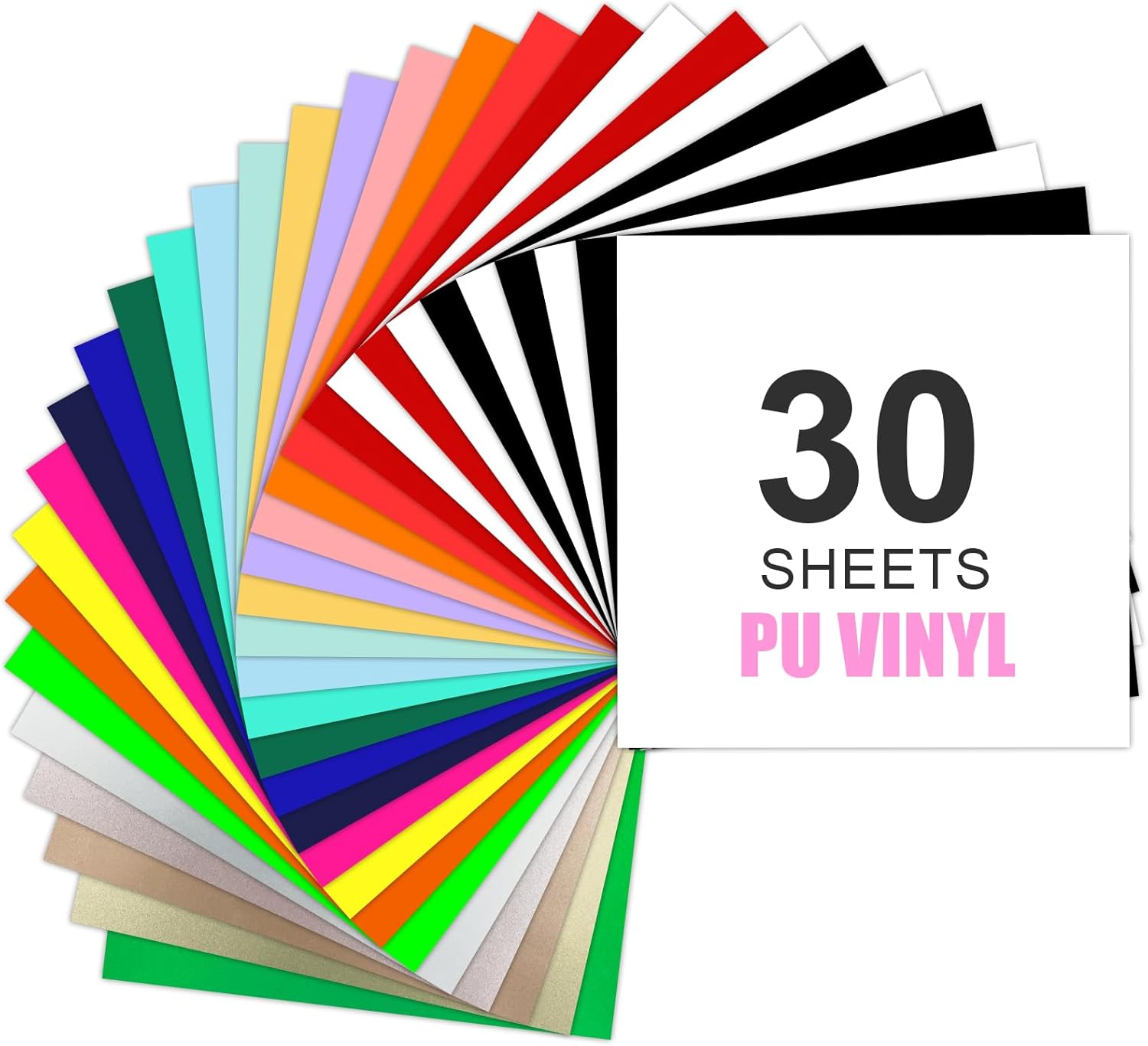 Amazon.com: Yiwloer 12" x 12" HTV Heat Transfer Vinyl, 30Pcs PU Vinyl ...
